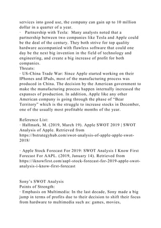 Apple’s SWOT AnalysisPoints of Strength· Globally Recognize.docx