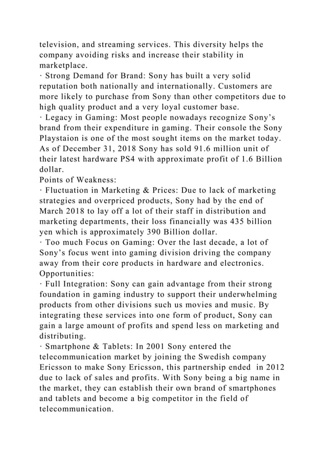 Apple’s SWOT AnalysisPoints of Strength· Globally Recognize.docx