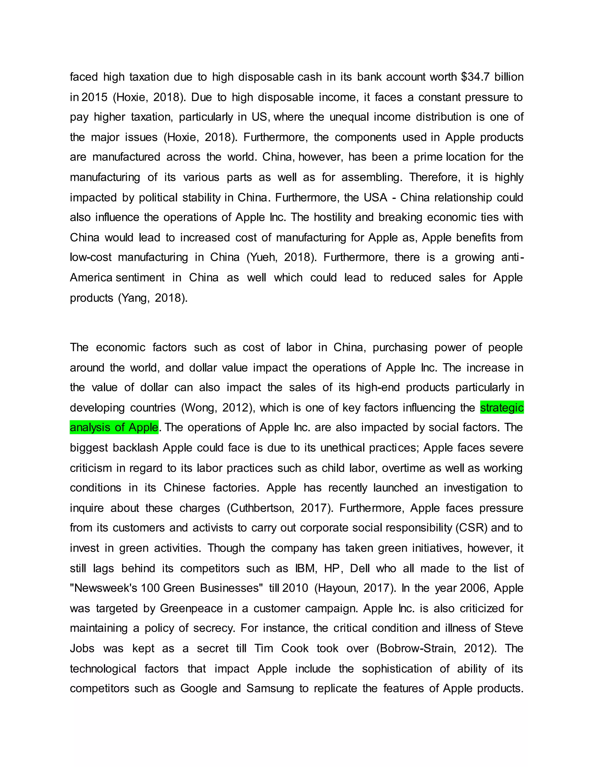 Apple strategic analysis | DOCX