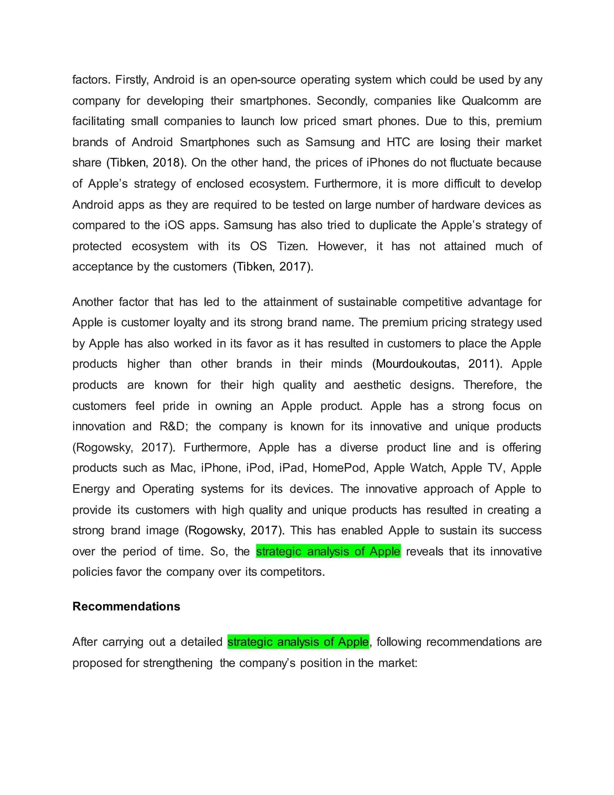 Apple strategic analysis | DOCX