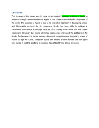 Apple strategic analysis | DOCX