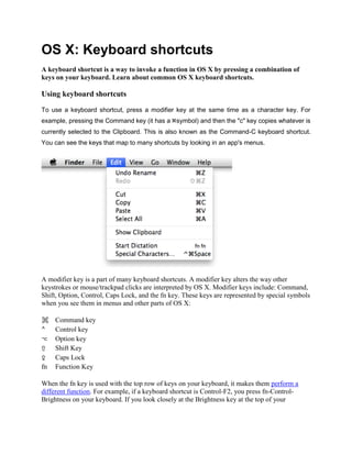 osx keyboard shortcut easy usage | PDF