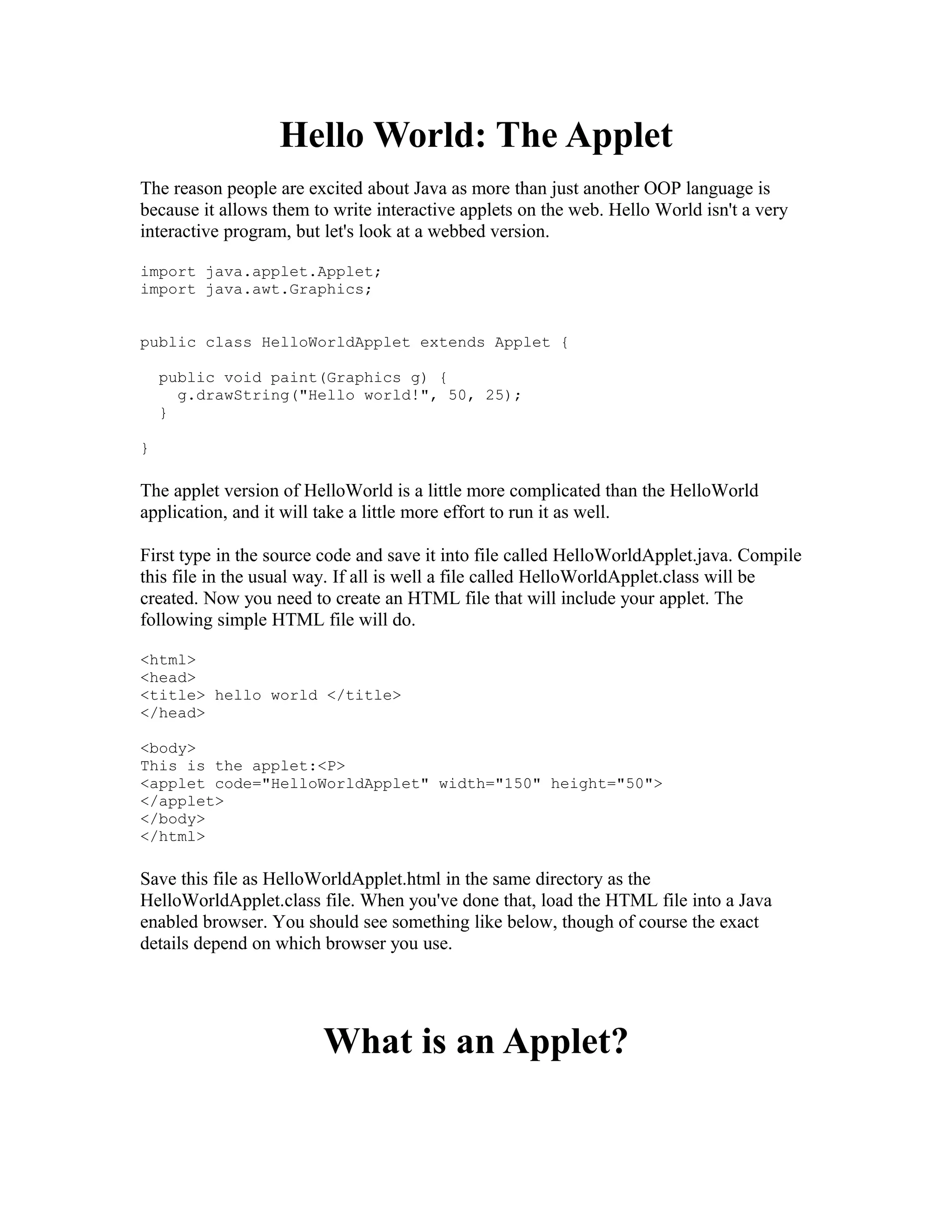 Applet | PDF