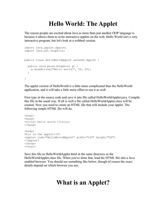 Applet | PDF