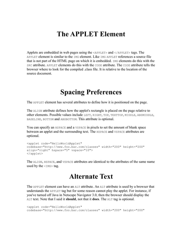 Applet | PDF