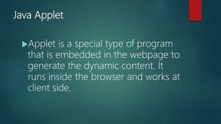Applet | PPTX | Programming Languages | Computing