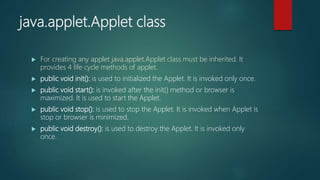 Applet | PPTX | Programming Languages | Computing
