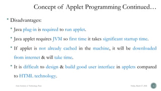 Comprehensive Guide to Java Applet Programming and Lifecycle | PPTX