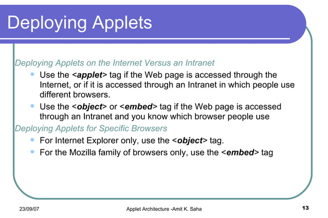 Applet Architecture - Introducing Java Applets | PPT