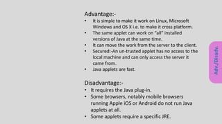 Applet in JAVA | PPTX | Programming Languages | Computing