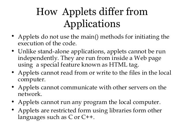 Applet and graphics programming