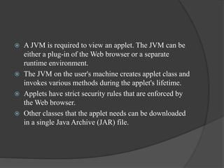 Applet and graphics programming | PPTX | Web Design and HTML | Internet