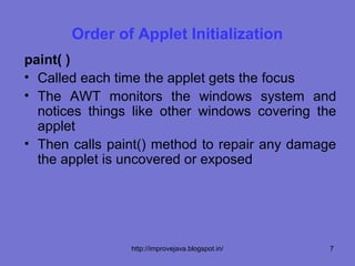 Applet init nd termination.59