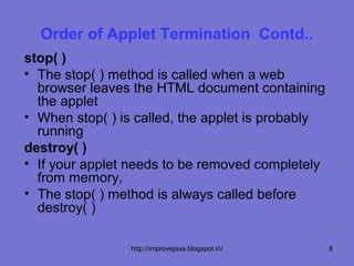 Applet init nd termination.59