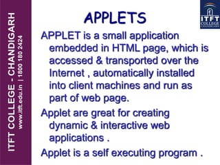 ITFT- Applet in java | PPT