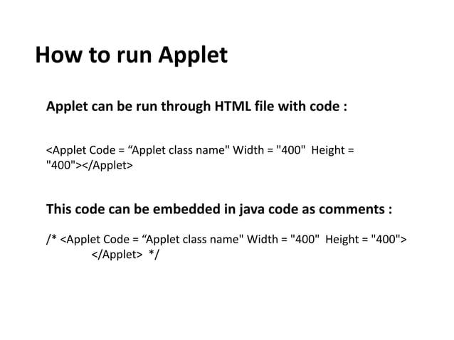 Applet in java | PPT