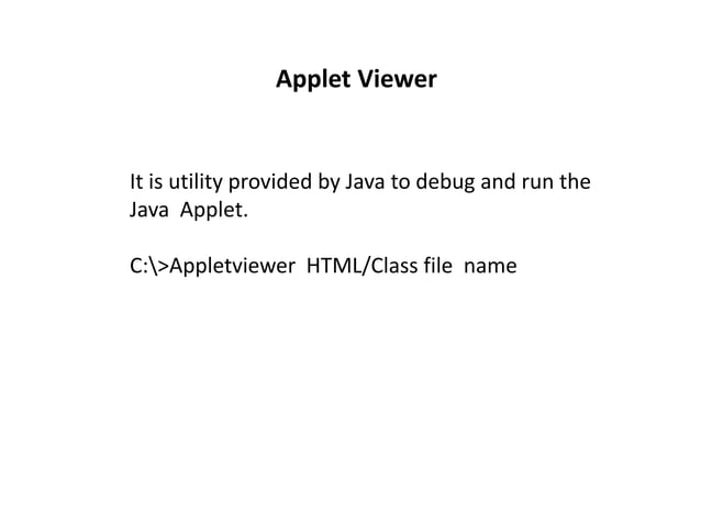 Applet In Java Ppt Free Download 