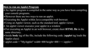 Applet in java new | PPTX