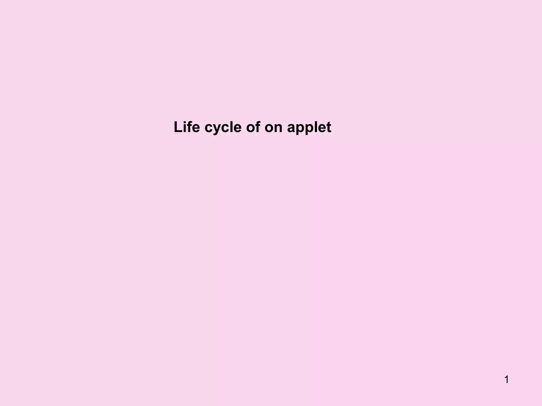 Applet life cycle | PPT