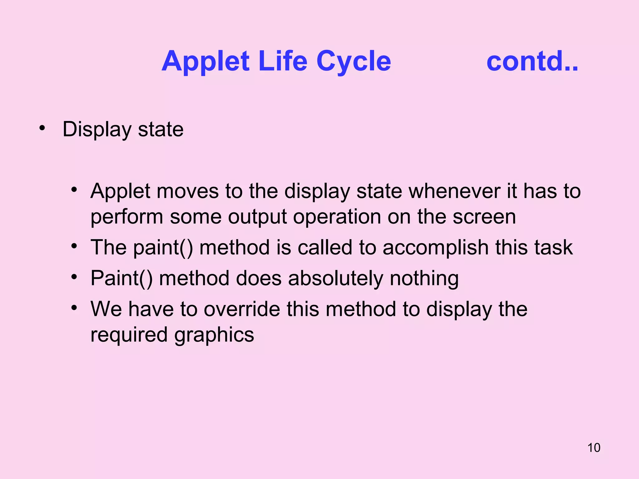Applet life cycle | PPT