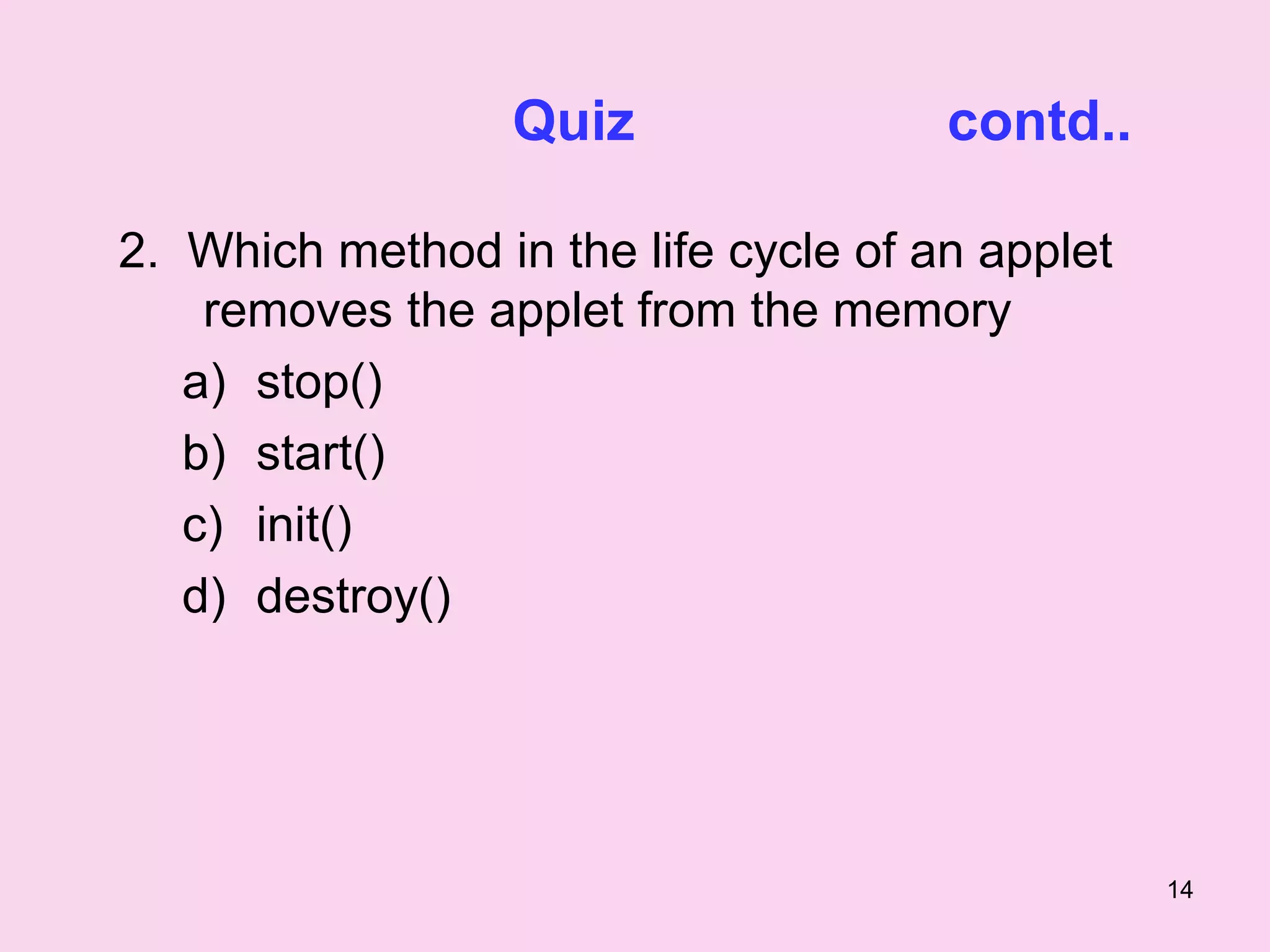 Applet life cycle | PPT