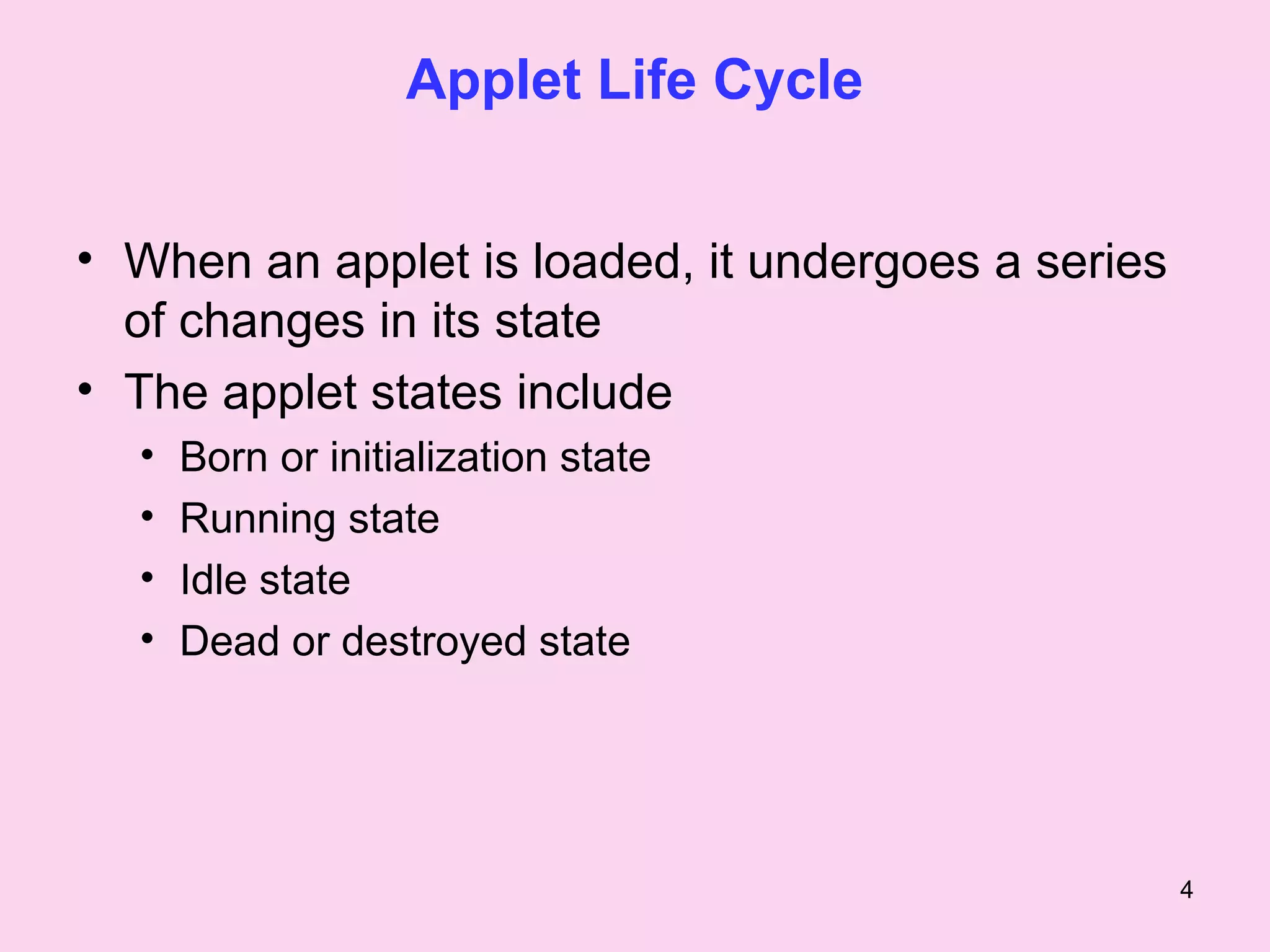 Applet life cycle | PPT