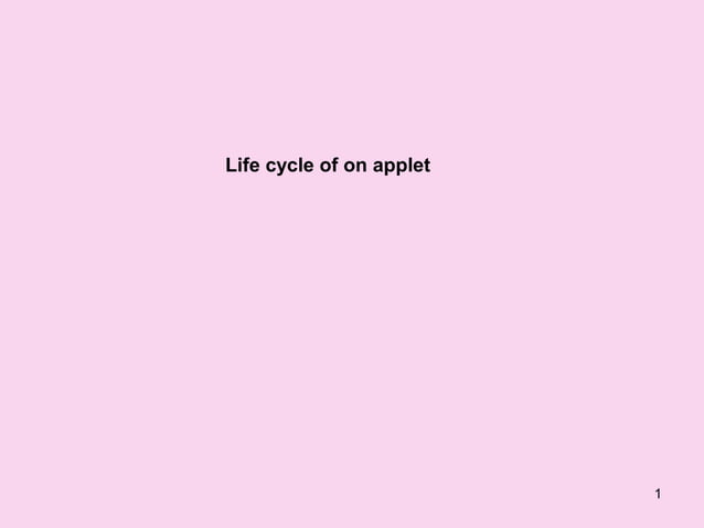 Applet life cycle | PPT