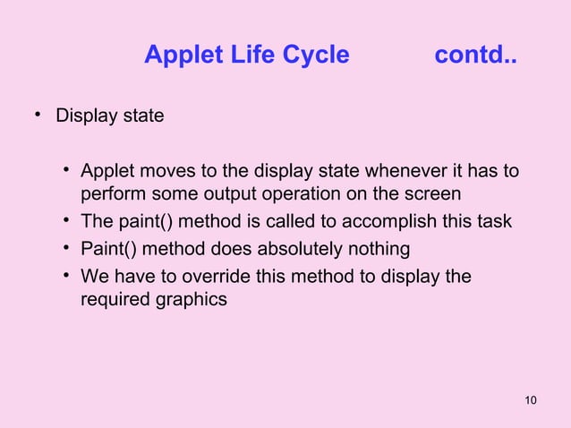 Applet life cycle | PPT