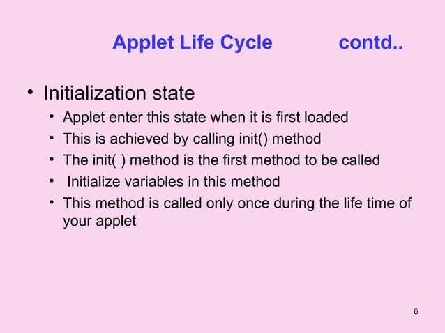 Applet life cycle | PPT