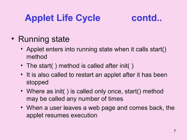 Applet life cycle | PPT