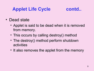 Applet life cycle | PPT