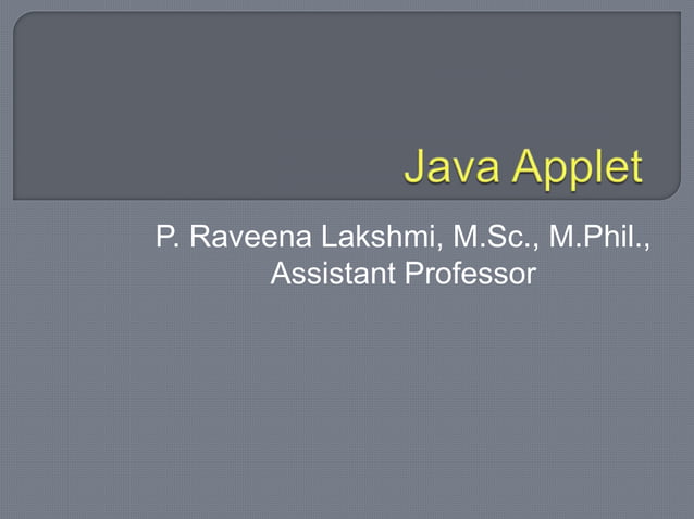 Applet life cycle | PPTX