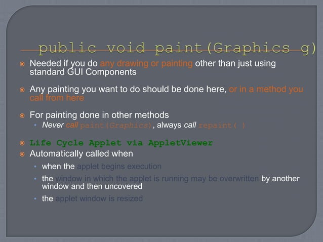 Applet life cycle | PPTX