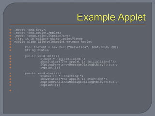 Applet life cycle | PPTX