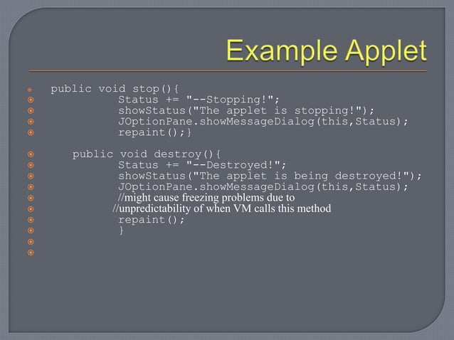 Applet life cycle | PPTX