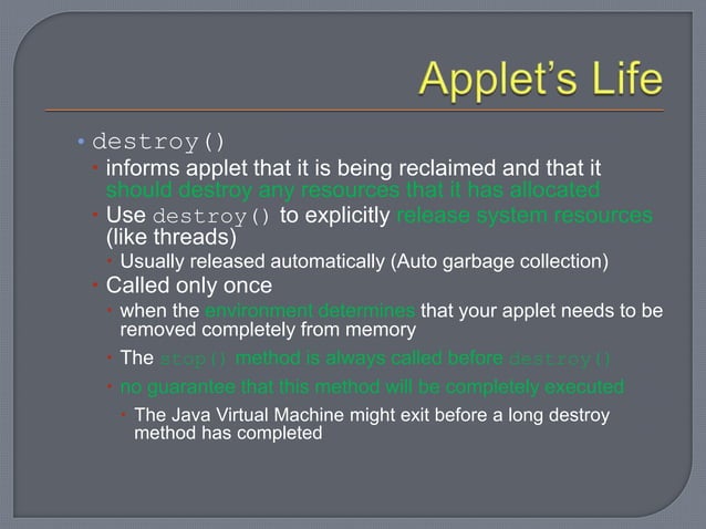 Applet life cycle | PPTX