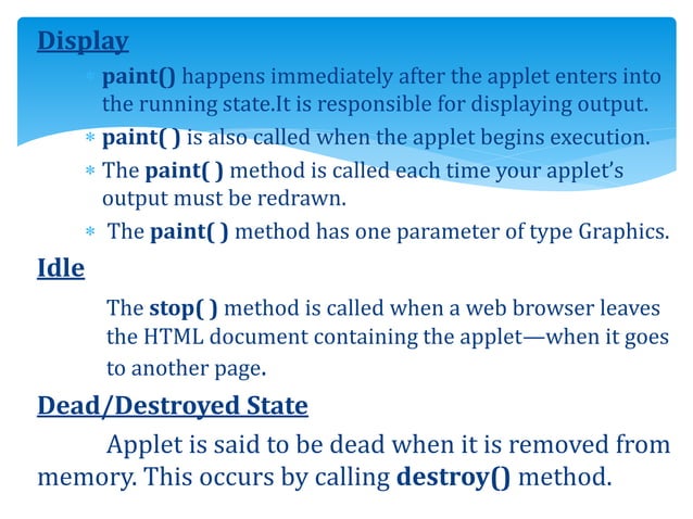 Applets in Java | PPT