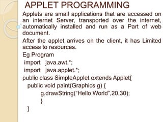 Applet progming | PPT
