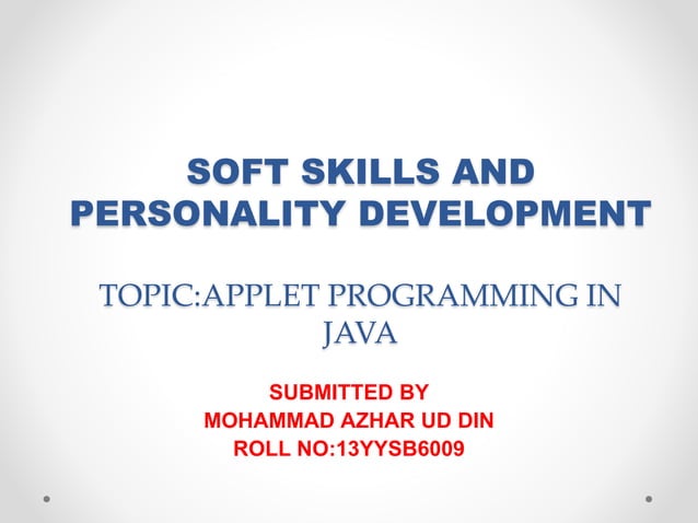 Applet programming1 | PPTX | Programming Languages | Computing