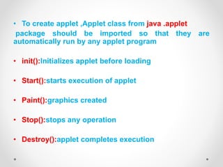 Applet programming1 | PPTX | Programming Languages | Computing