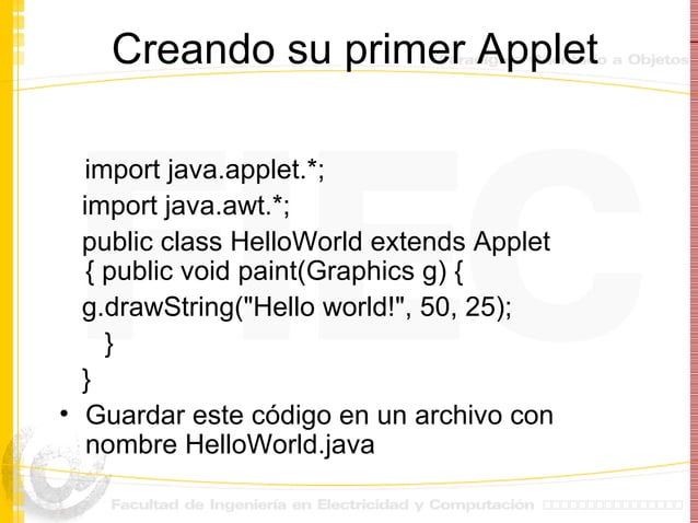 Programación en Java: Applets | PPT Programación en Java: Applets | PPT