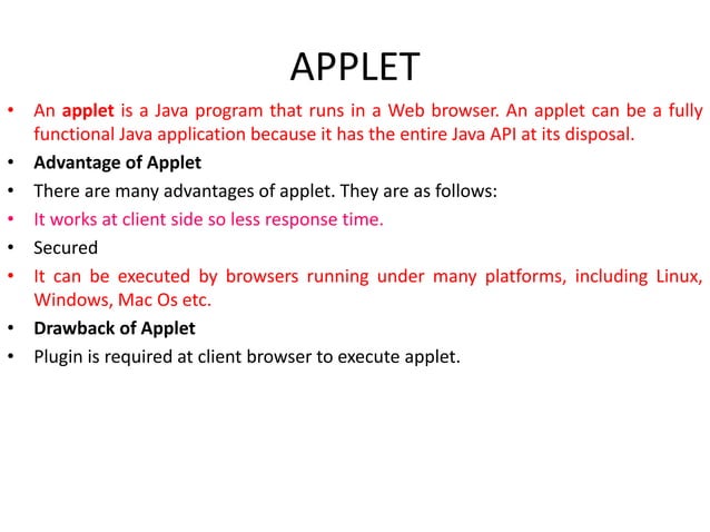 Applets | PPT