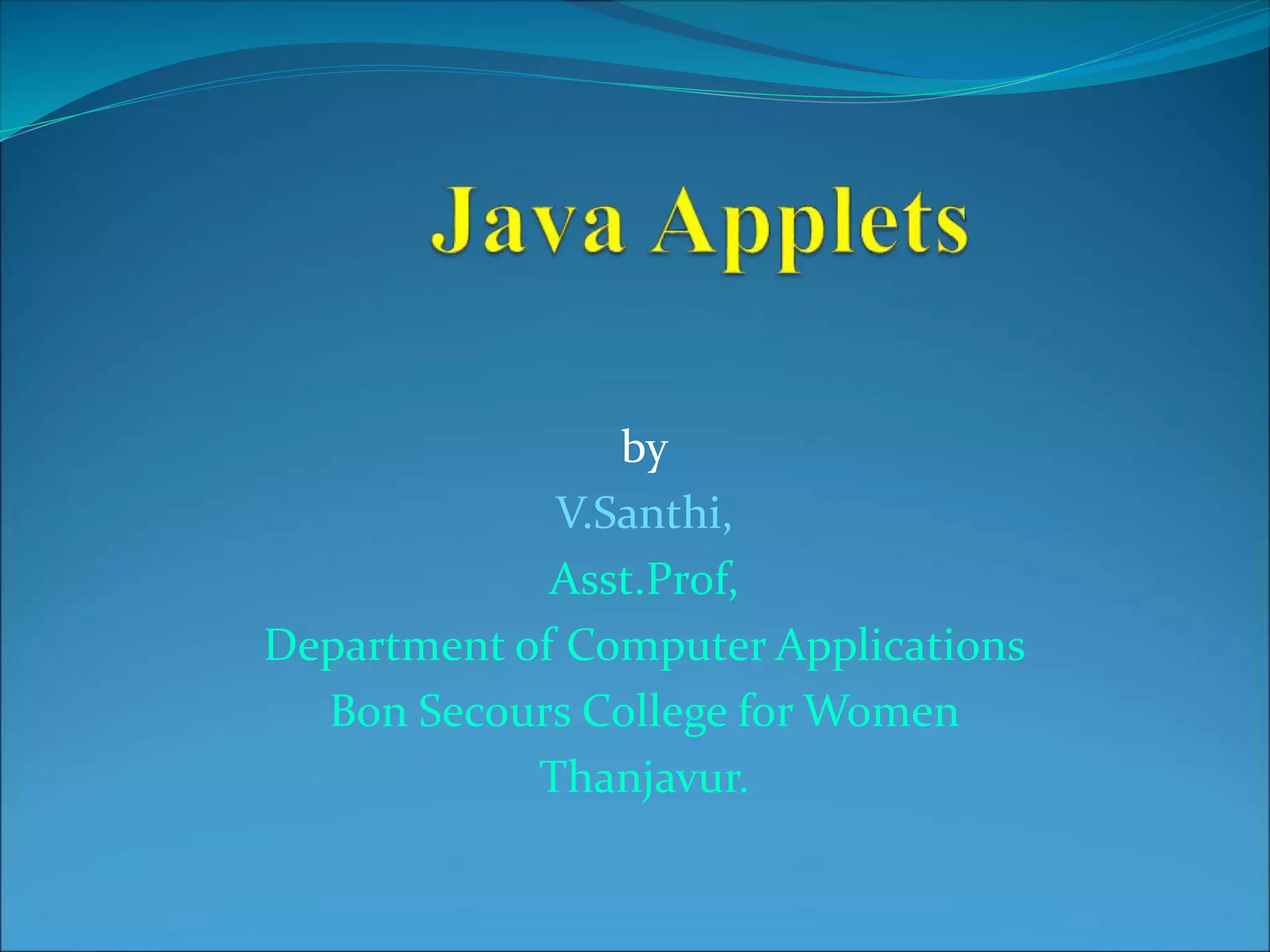 Applets | PPT