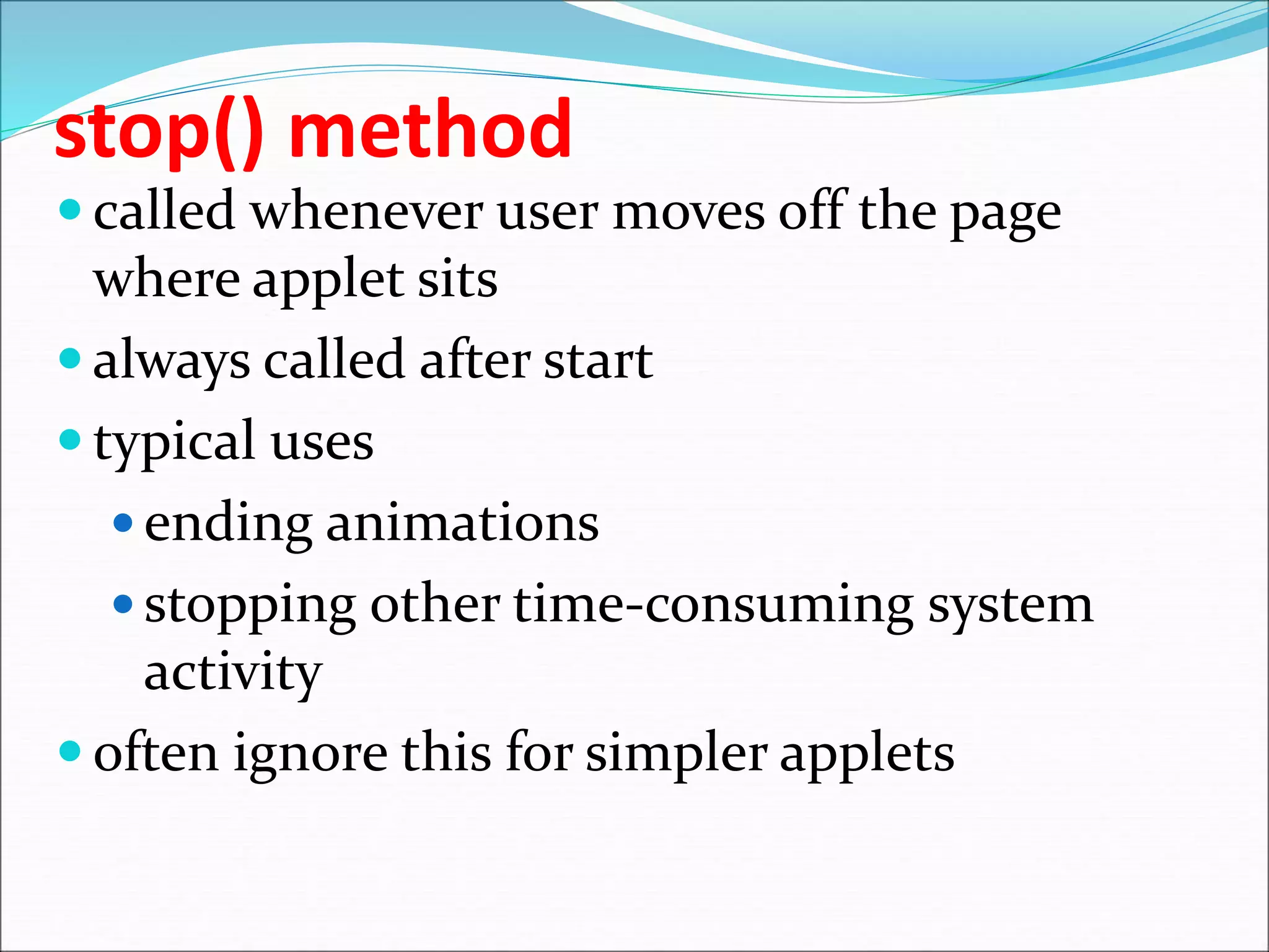 Applets | PPT