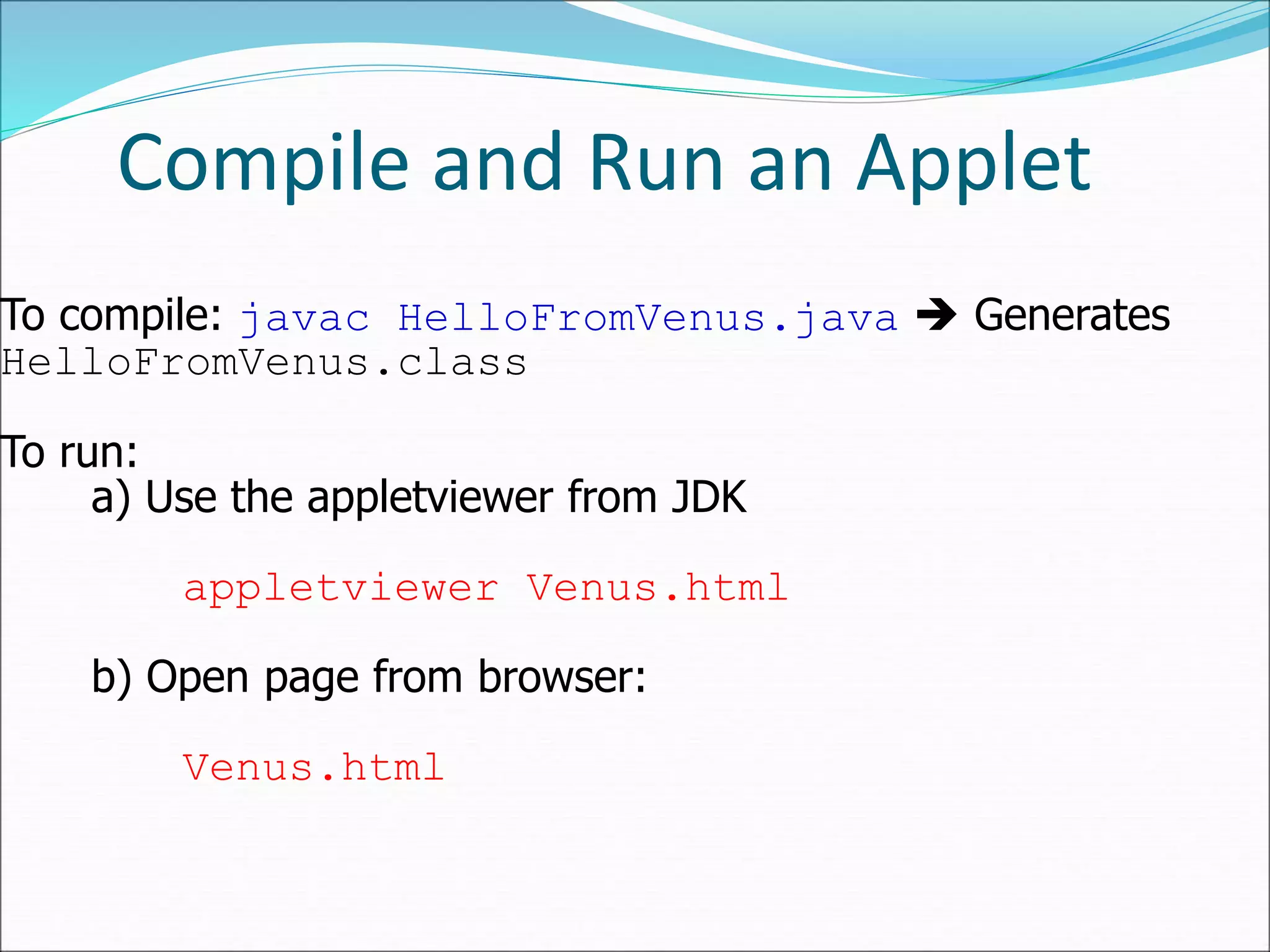 Applets | PPT