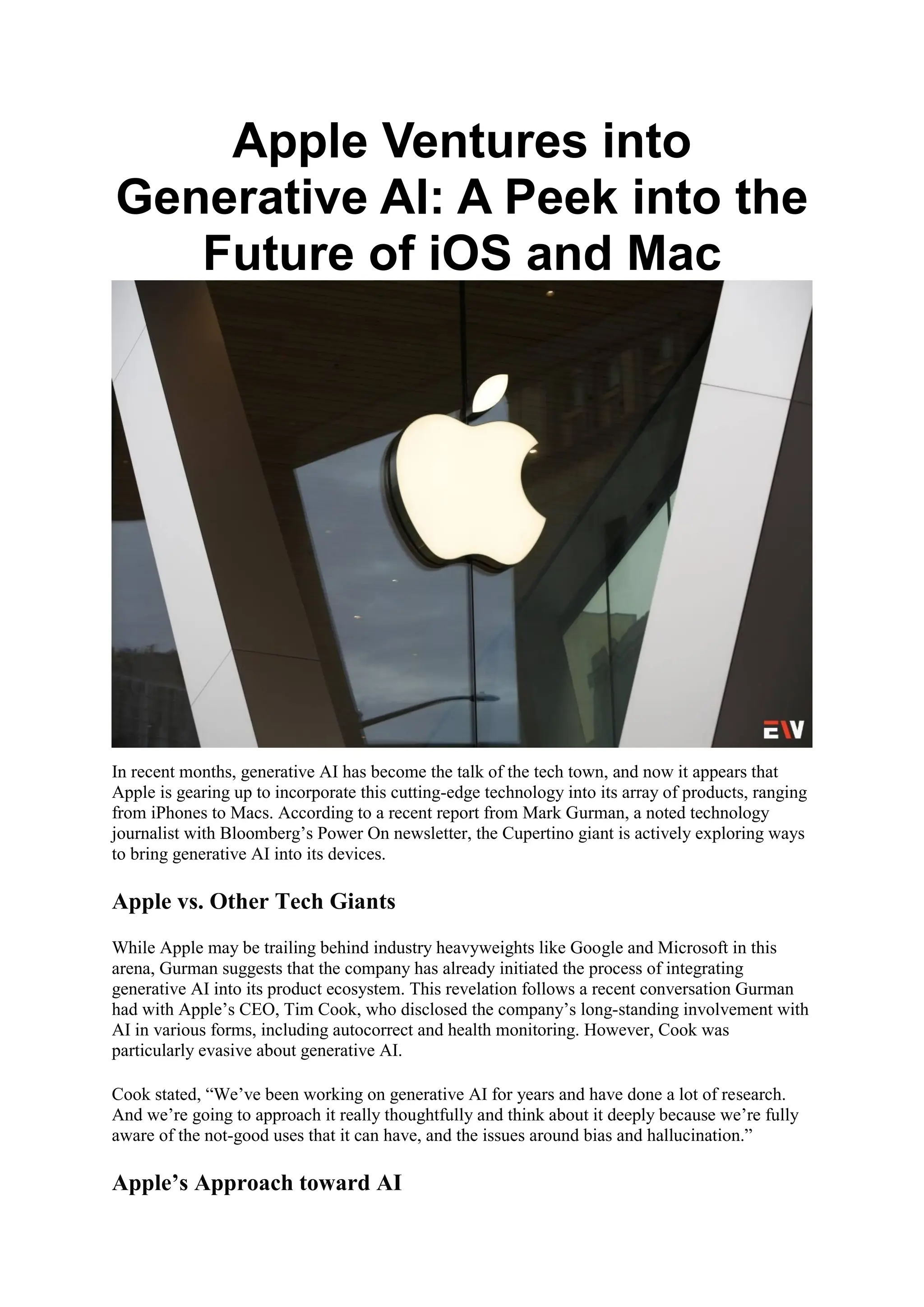 Apple Ventures into Generative AI: A Peek into the Future of iOS and ...