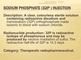 application of radiopharmaceuticals by Shivkant Patel | PPTX