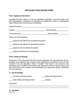 Applicant evaluation (1) | PDF