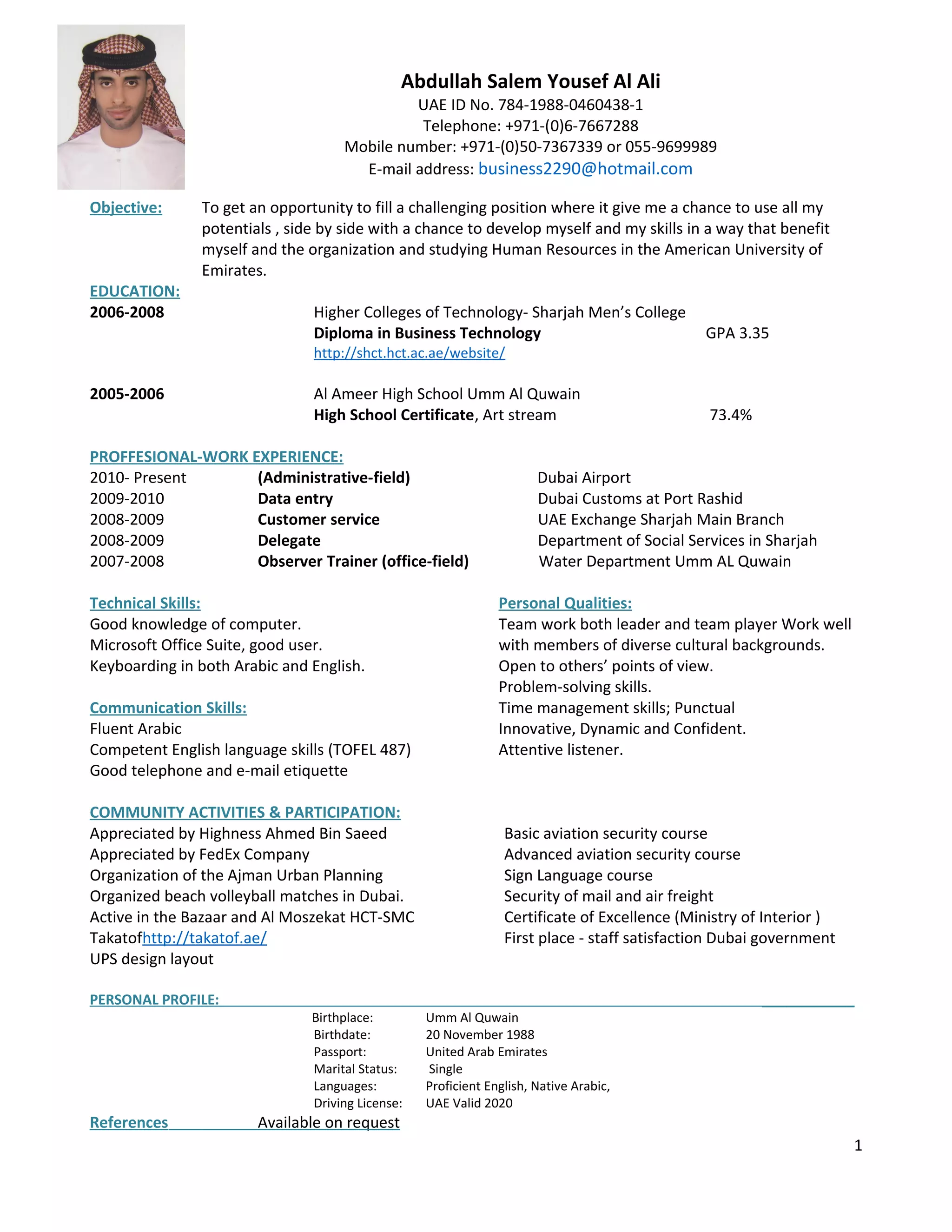 Applicant resume | DOC