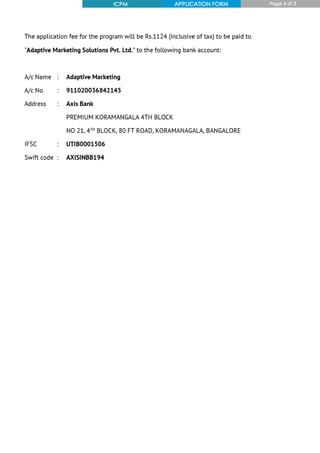 Applicatin form icpm | PDF